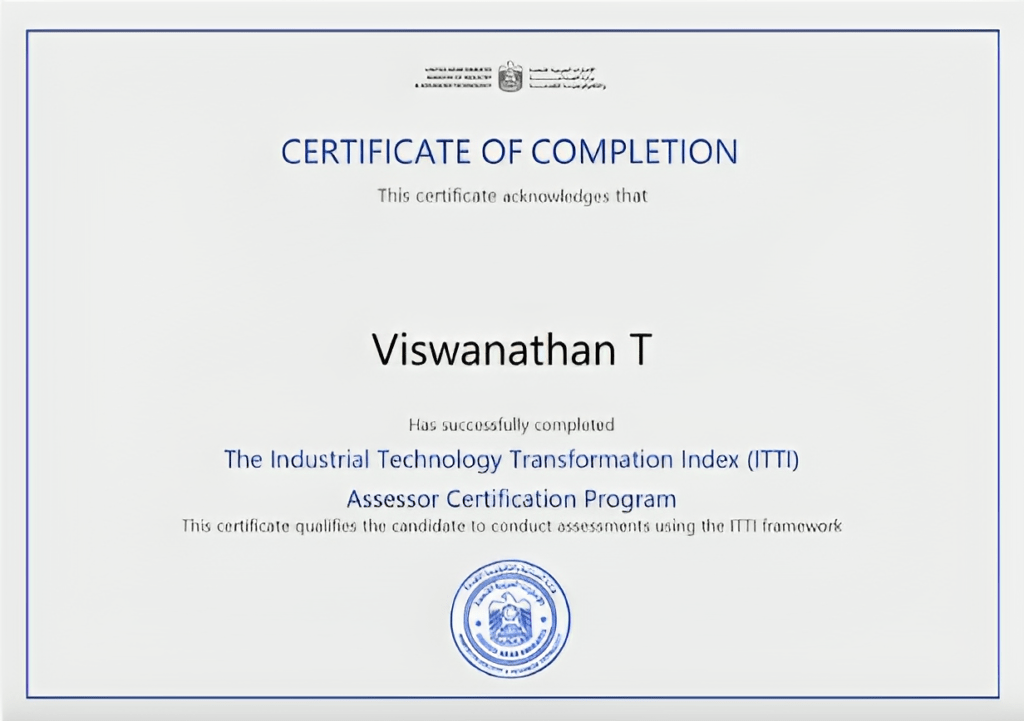 Viswanathan T - Certified ITTI Assessor